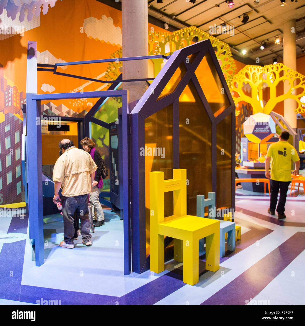 AMSTERDAM, NETHERLANDS - JUN 2, 2015: Interior of the Science Center ...
