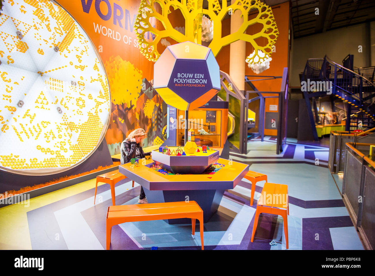 AMSTERDAM, NETHERLANDS - JUN 2, 2015: Interior of the Science Center ...