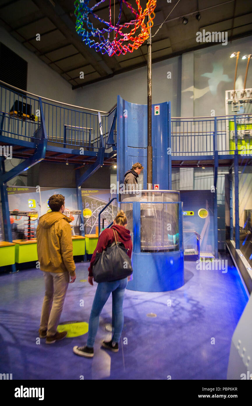 AMSTERDAM, NETHERLANDS - JUN 2, 2015: Interior of the Science Center ...