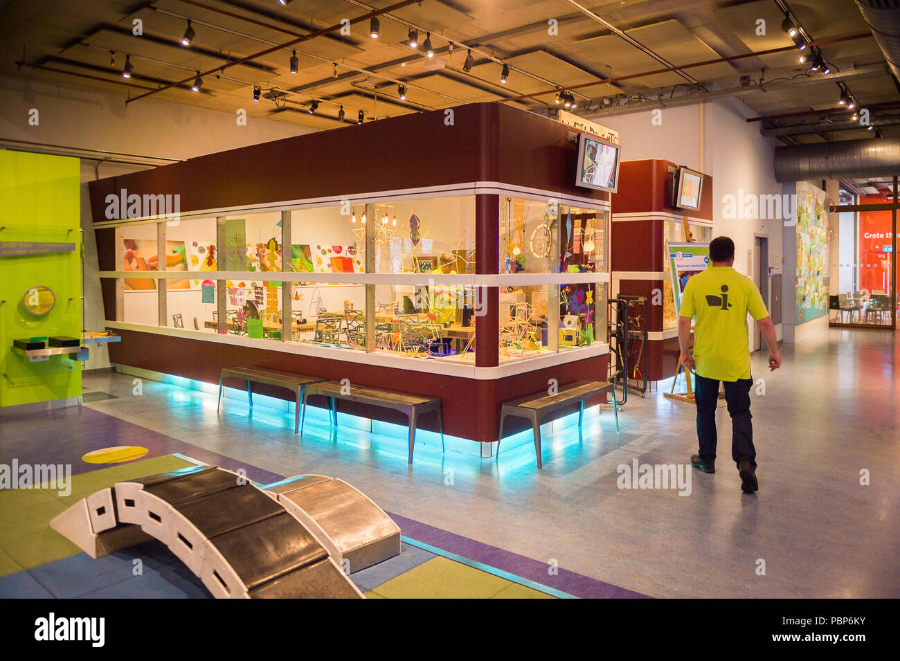 AMSTERDAM, NETHERLANDS - JUN 2, 2015: Interior of the Science Center ...