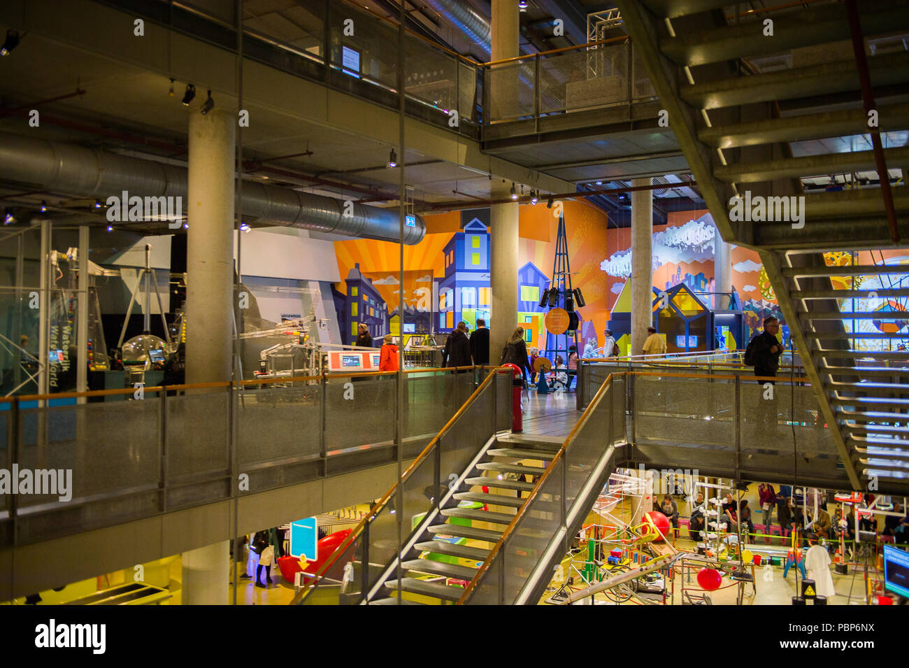 AMSTERDAM, NETHERLANDS - JUN 2, 2015: Interior of the Science Center ...