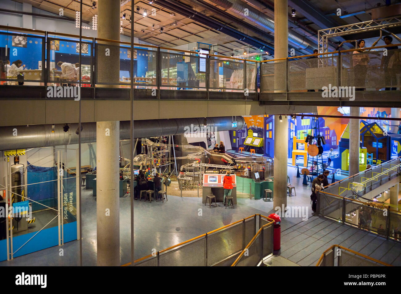 AMSTERDAM, NETHERLANDS - JUN 2, 2015: Interior of the Science Center ...