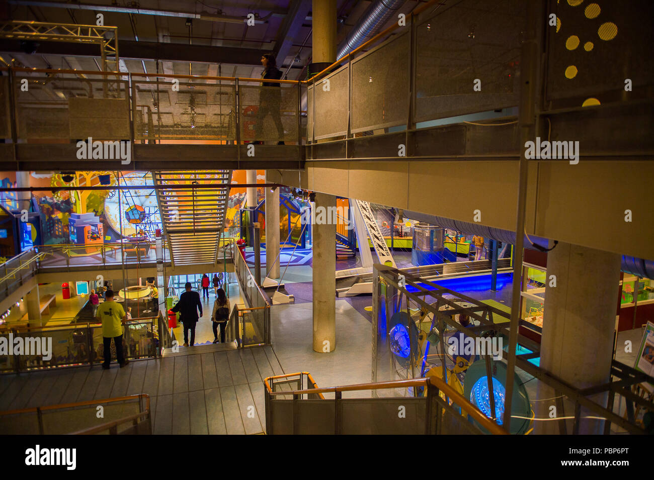 AMSTERDAM, NETHERLANDS - JUN 2, 2015: Interior of the Science Center ...