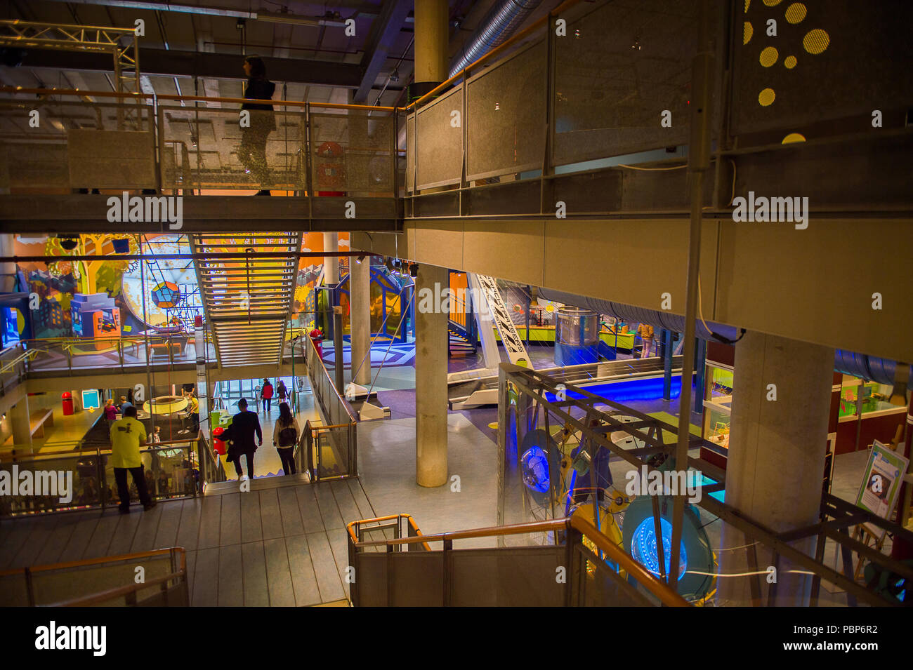 AMSTERDAM, NETHERLANDS - JUN 2, 2015: Interior of the Science Center ...