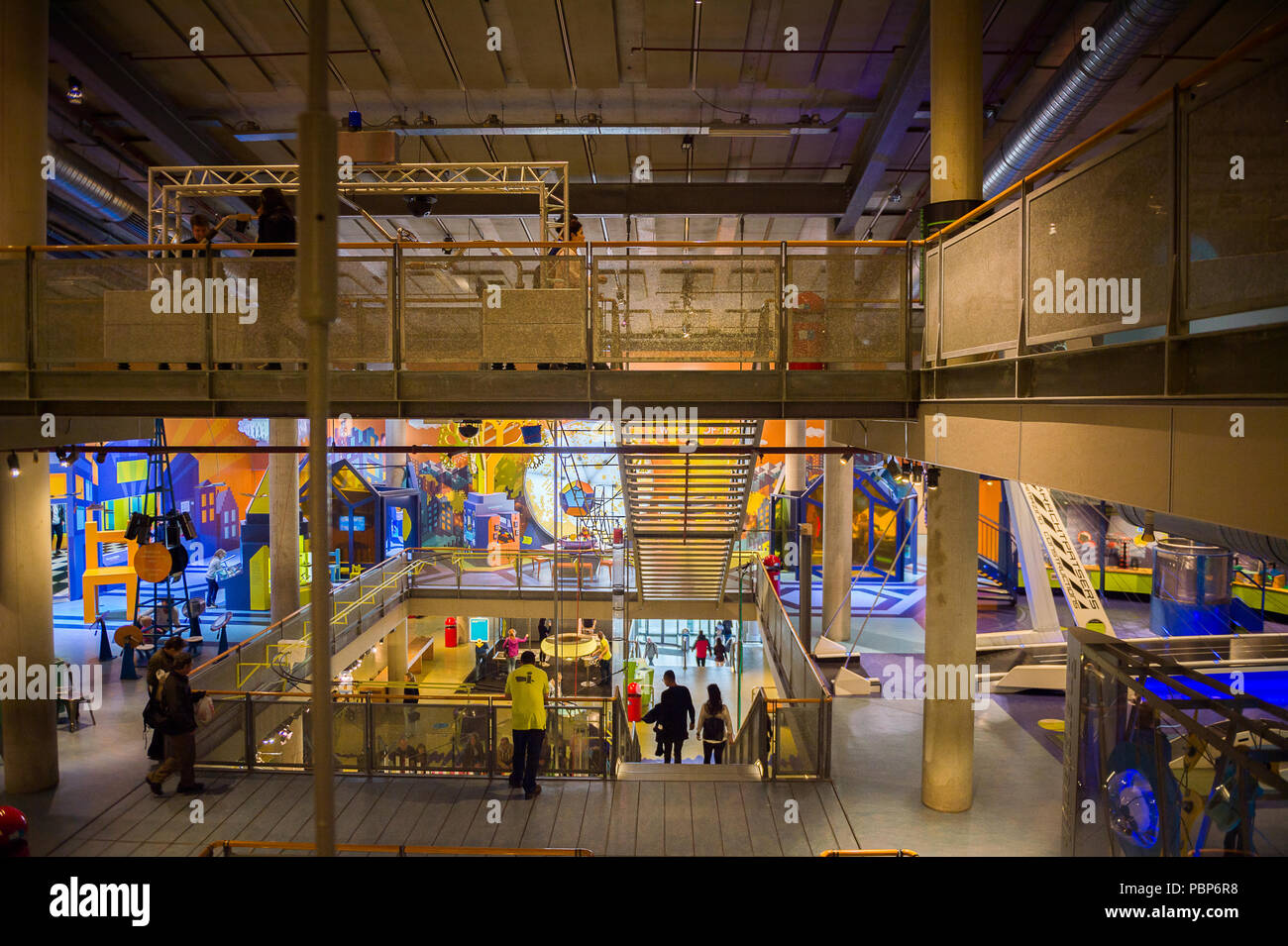 AMSTERDAM, NETHERLANDS - JUN 2, 2015: Interior of the Science Center ...