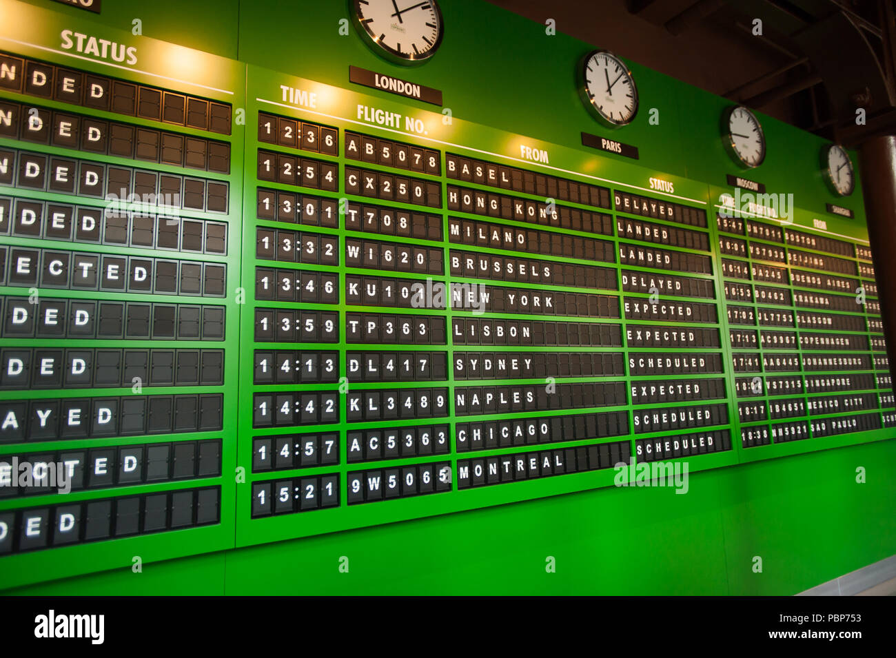 AMSTERDAM, NETHERLANDS - JUN 3, 2015: Time table in the Heineken ...