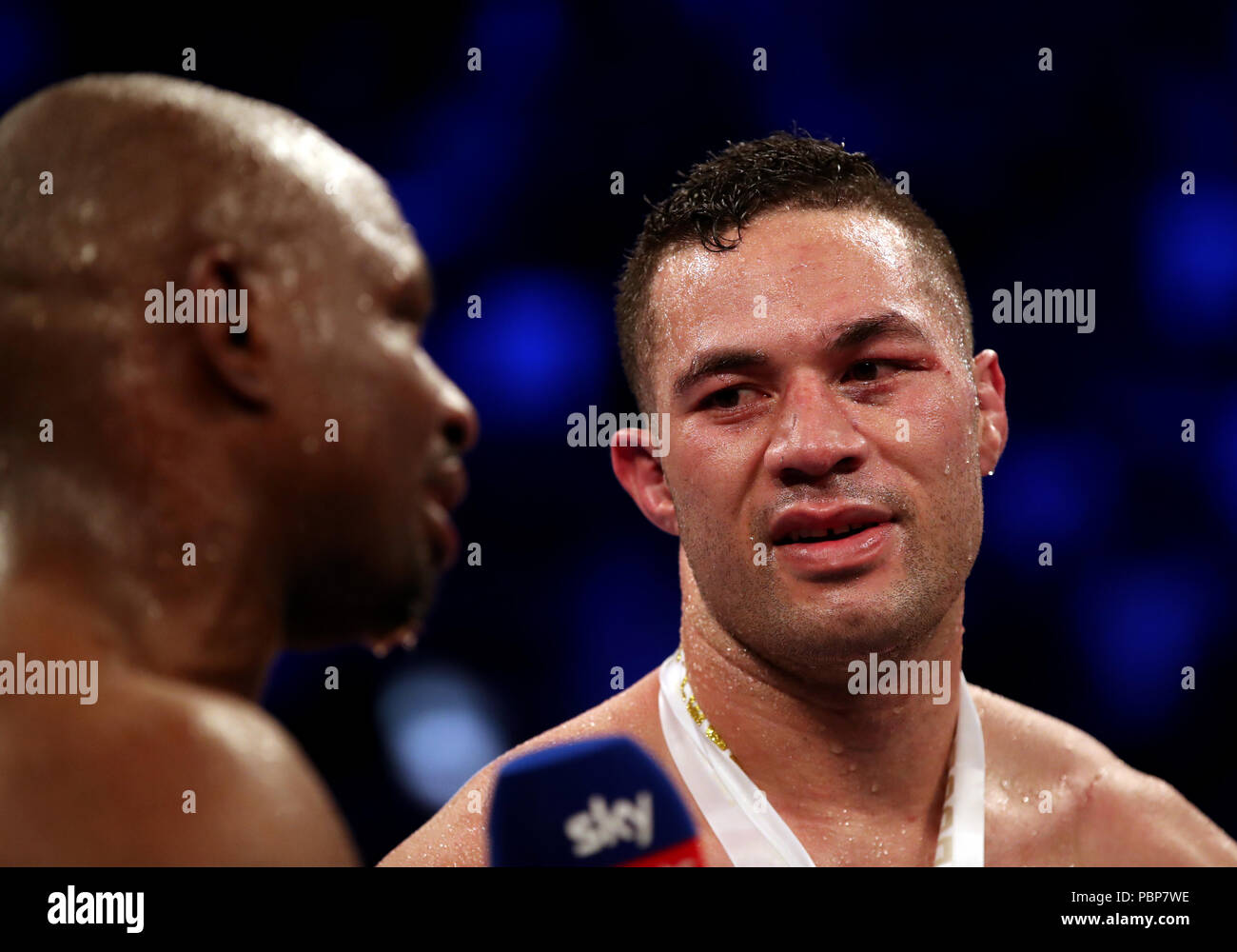 Dillian Whyte (left) and Joseph Parker after their WBC Silver ...