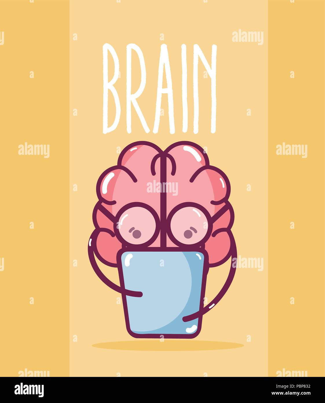 Cute brain cartoon card Stock Vector Image & Art - Alamy