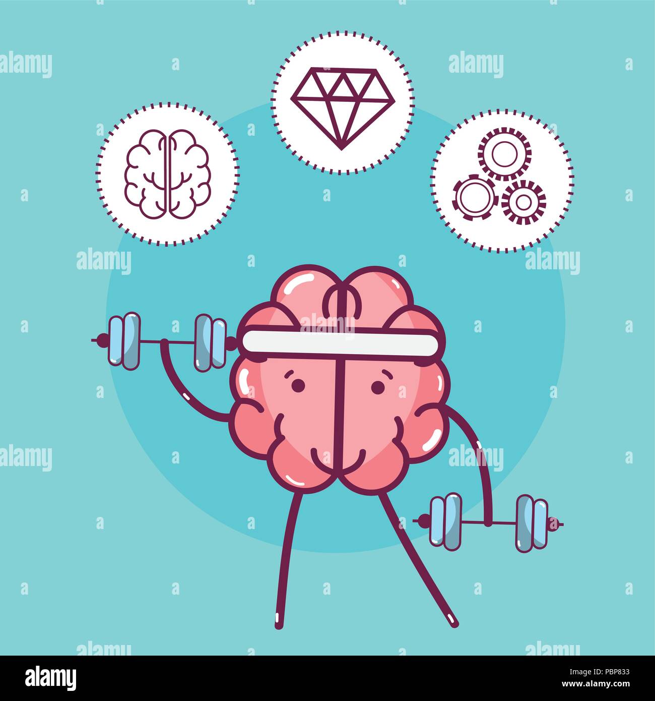 Cute brain cartoon card Stock Vector Image & Art - Alamy