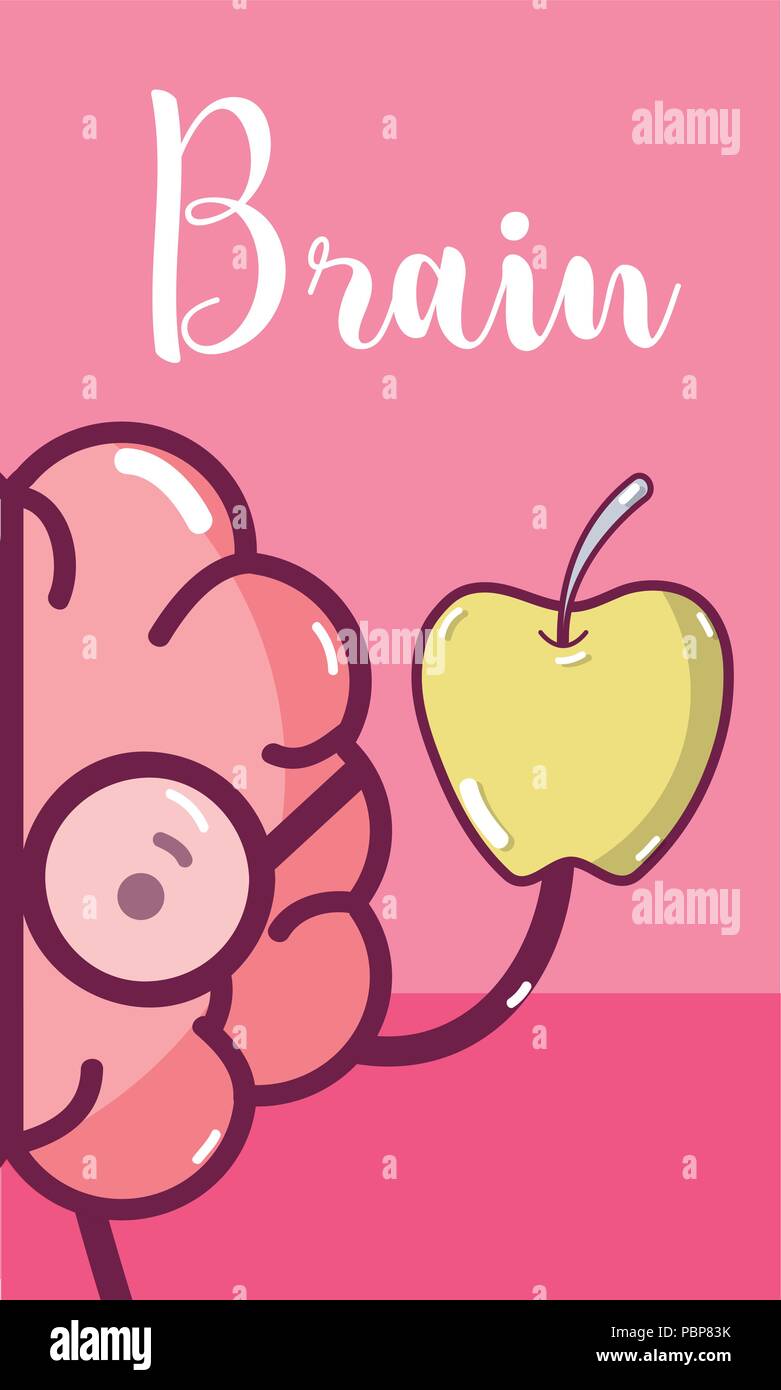 Cute brain cartoon card Stock Vector Image & Art - Alamy