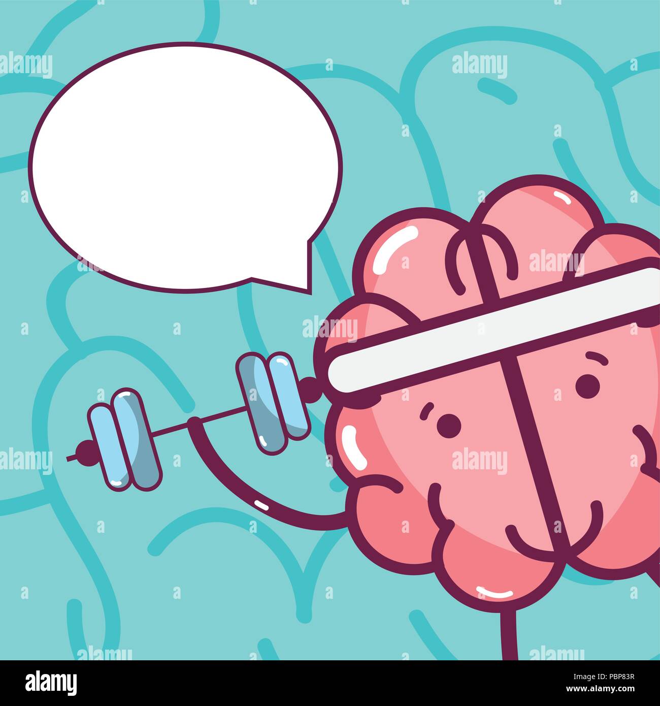 Cute brain cartoon card Stock Vector Image & Art - Alamy