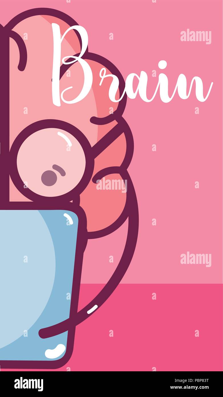 Cute brain cartoon card Stock Vector Image & Art - Alamy