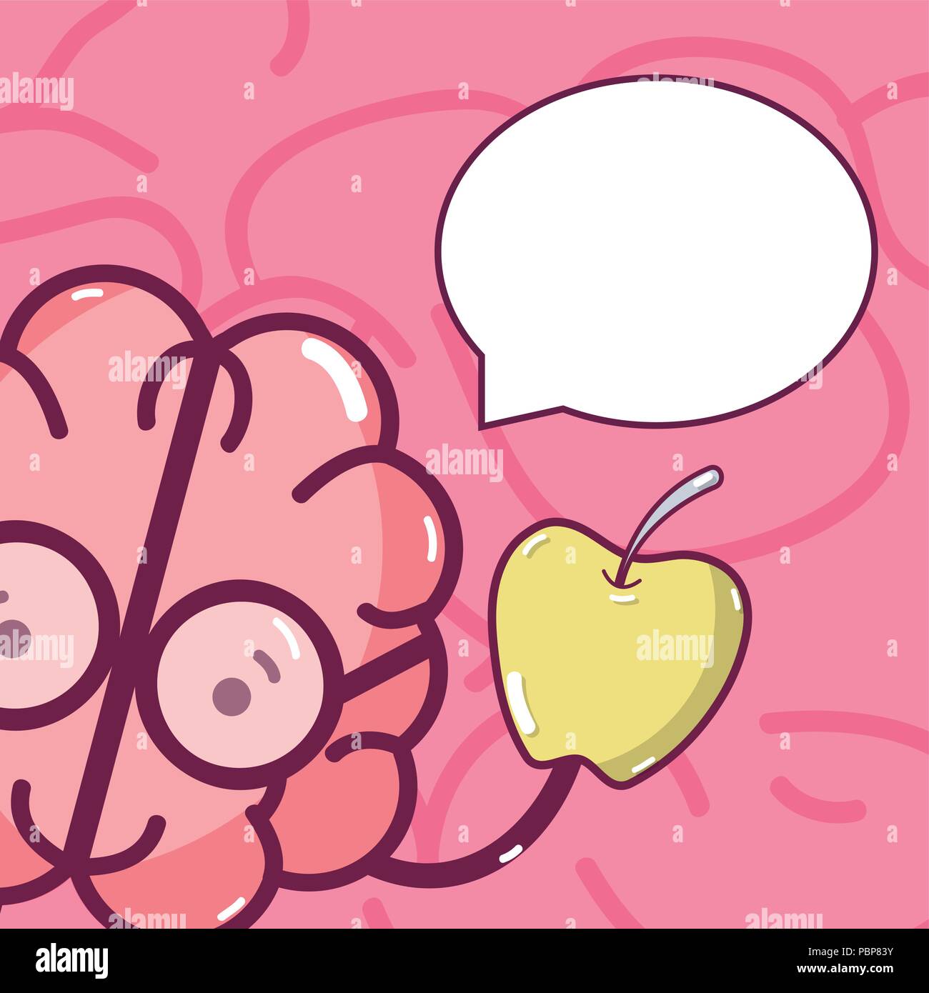 Cute brain cartoon card Stock Vector Image & Art - Alamy