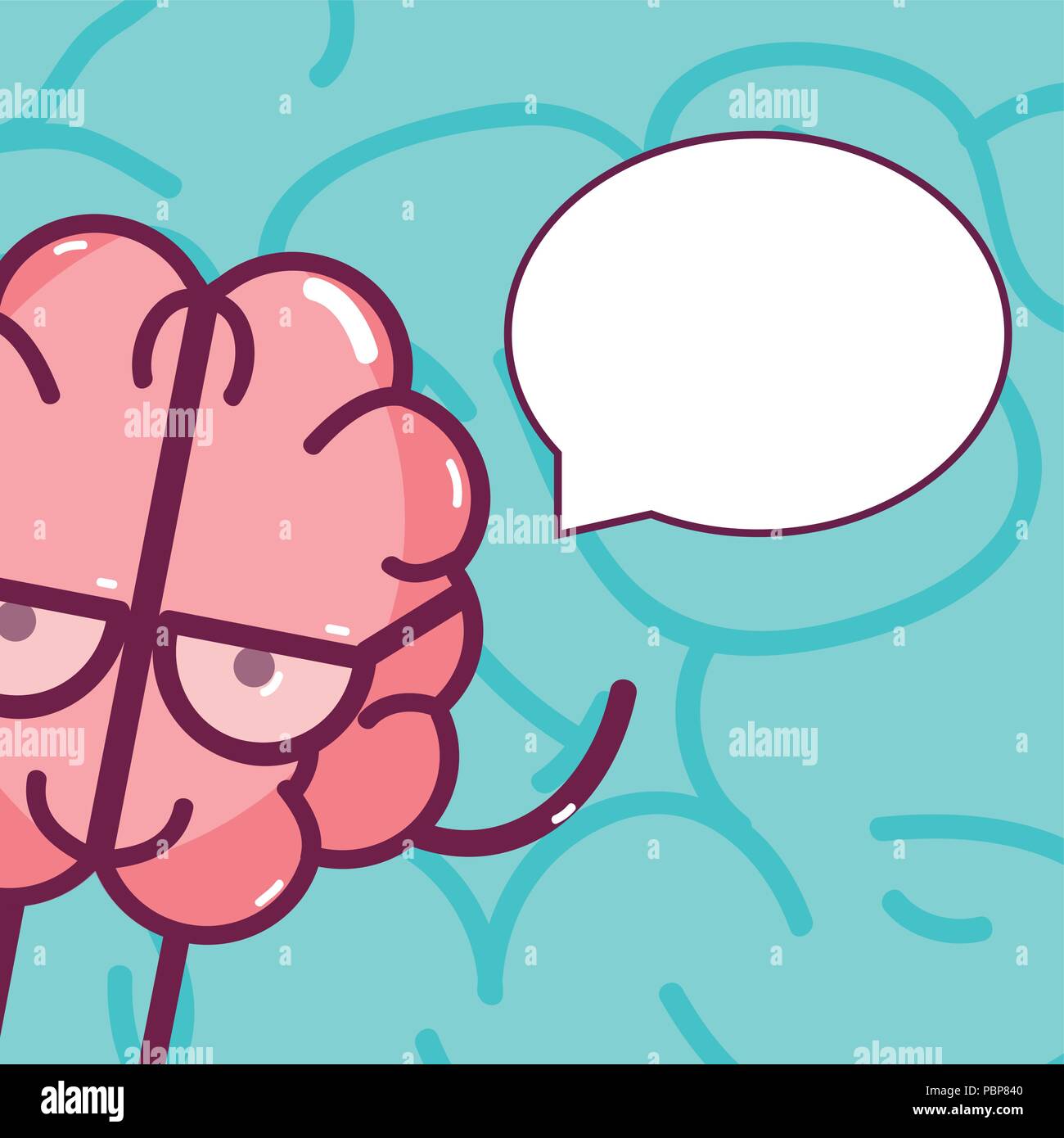 Cute brain cartoon card Stock Vector Image & Art - Alamy