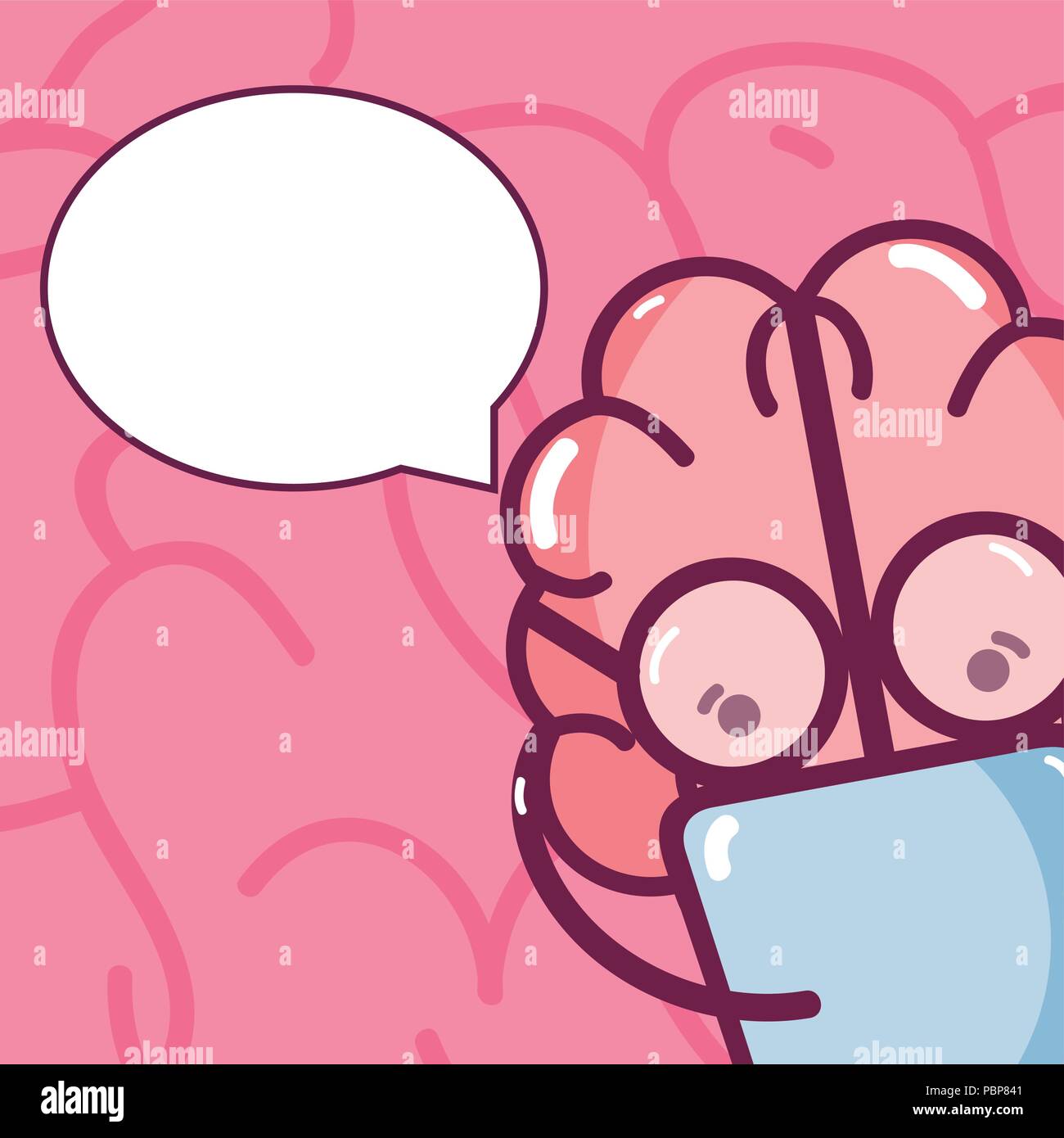 Cute brain cartoon card Stock Vector Image & Art - Alamy