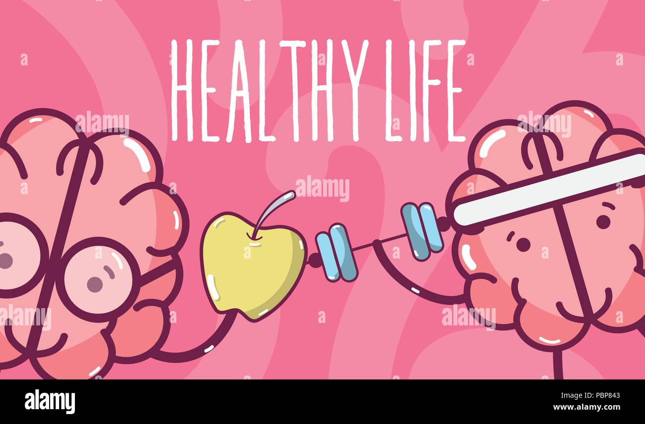 Cute brain cartoon card Stock Vector Image & Art - Alamy