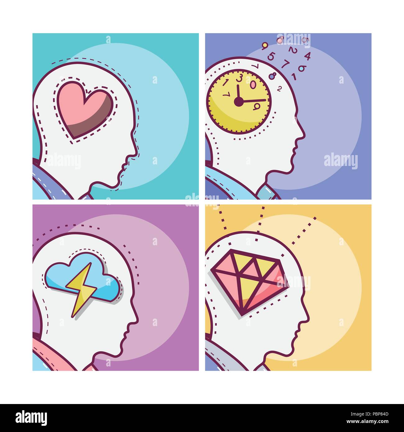 Set of human minds card Stock Vector Image & Art - Alamy