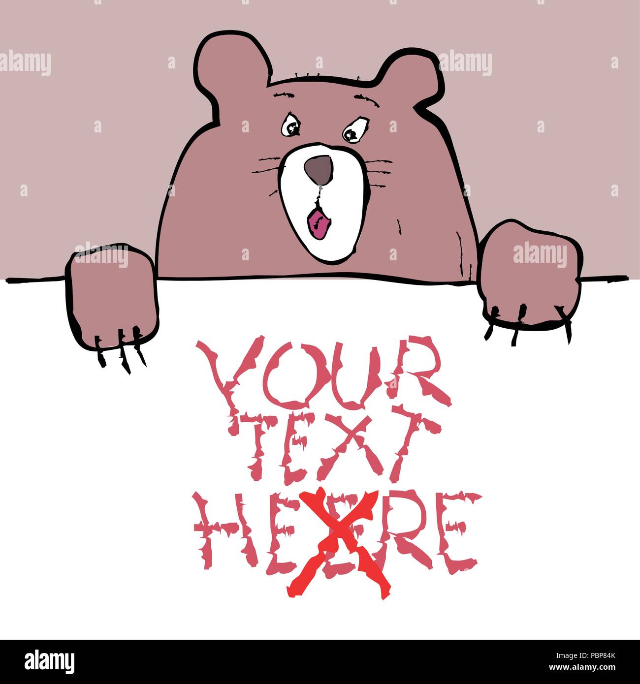 Cute wondering Bear. Hand drawn cartoon character. Vector illustration ...