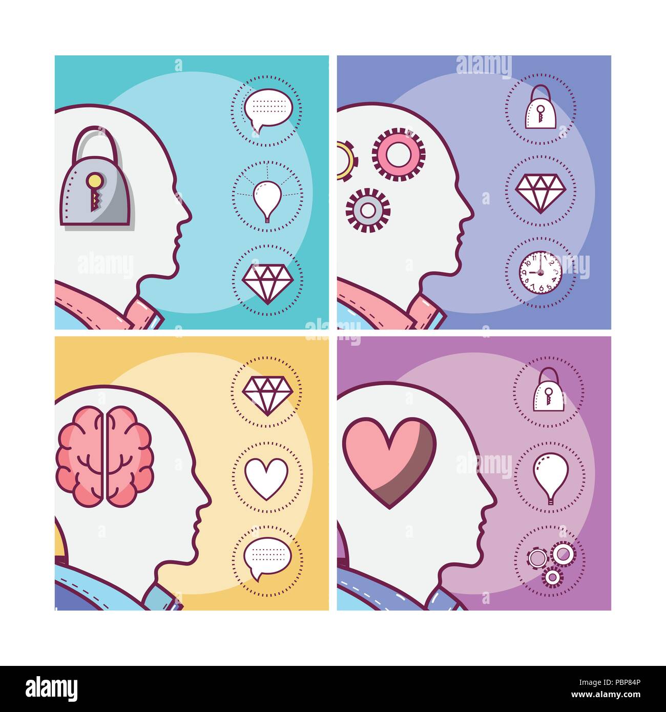 Set of human minds card Stock Vector Image & Art - Alamy