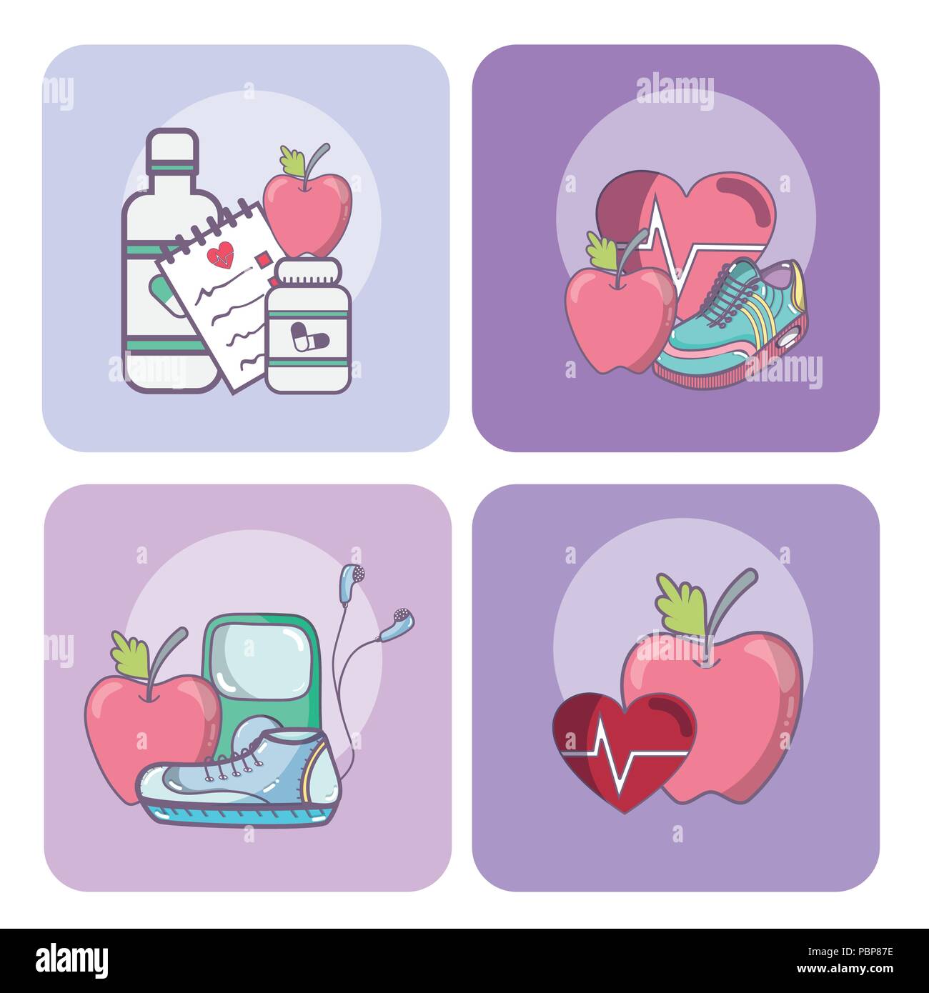 Set of health and medicine cards Stock Vector Image & Art - Alamy