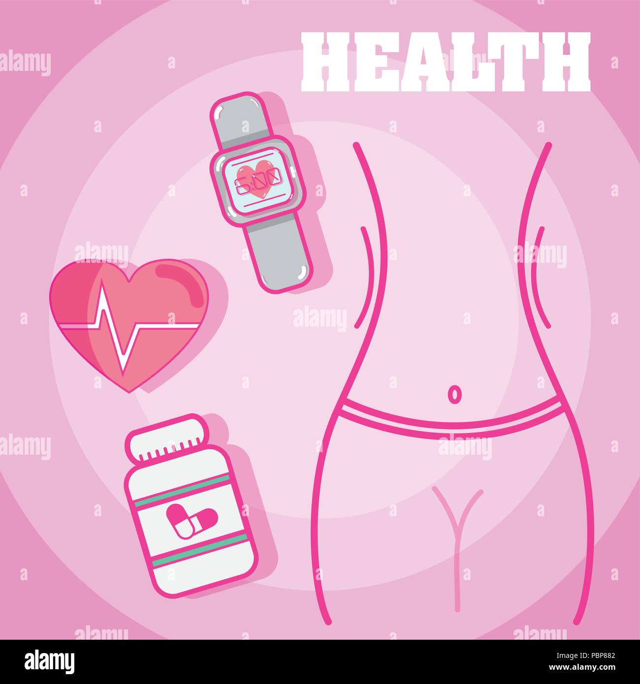 Slim woman healthy food on Stock Vector Images - Alamy