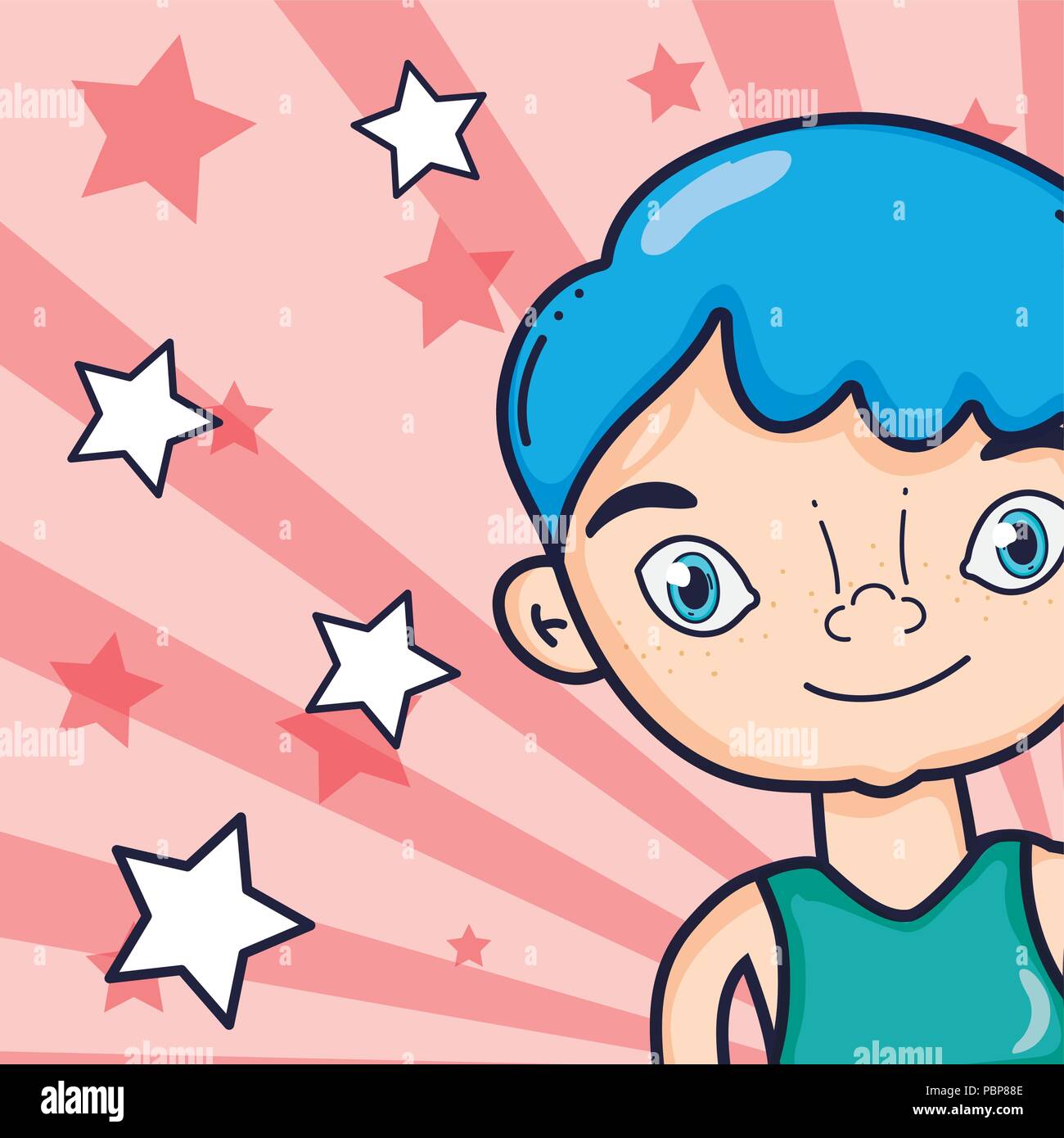 Cute boy with stars Stock Vector Image & Art - Alamy