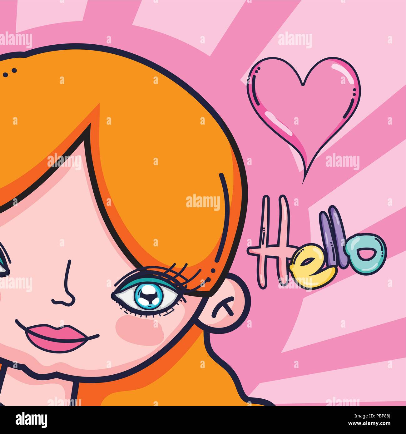Girl saying hello cartoon Stock Vector Image & Art - Alamy
