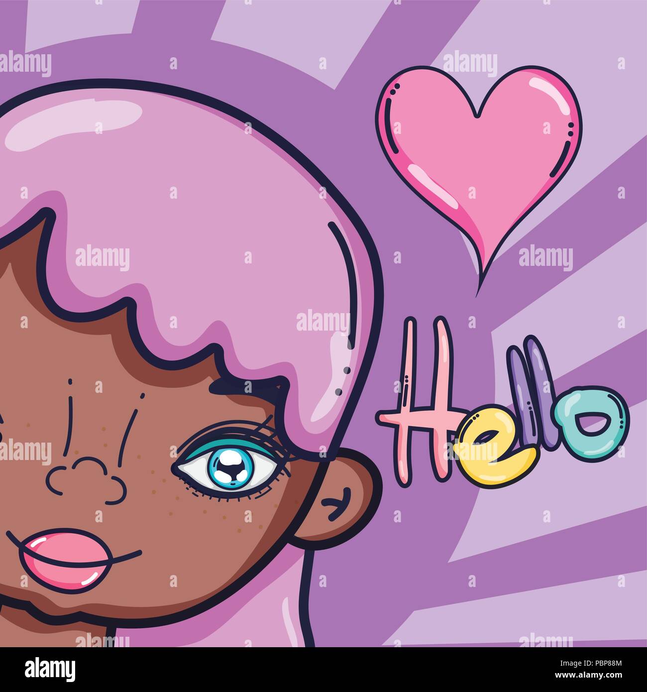 Girl saying hello drawing Stock Vector Images - Alamy