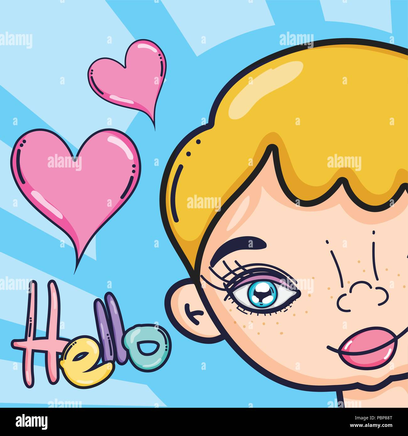 Girl saying hello drawing Stock Vector Images - Alamy