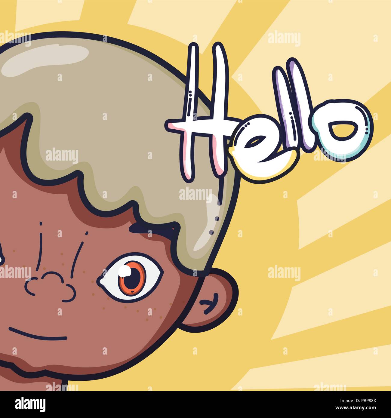 Boy saying hello cartoon Stock Vector Image & Art - Alamy