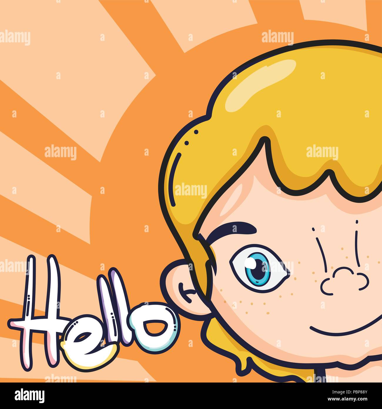 Boy saying hello cartoon Stock Vector Image & Art - Alamy