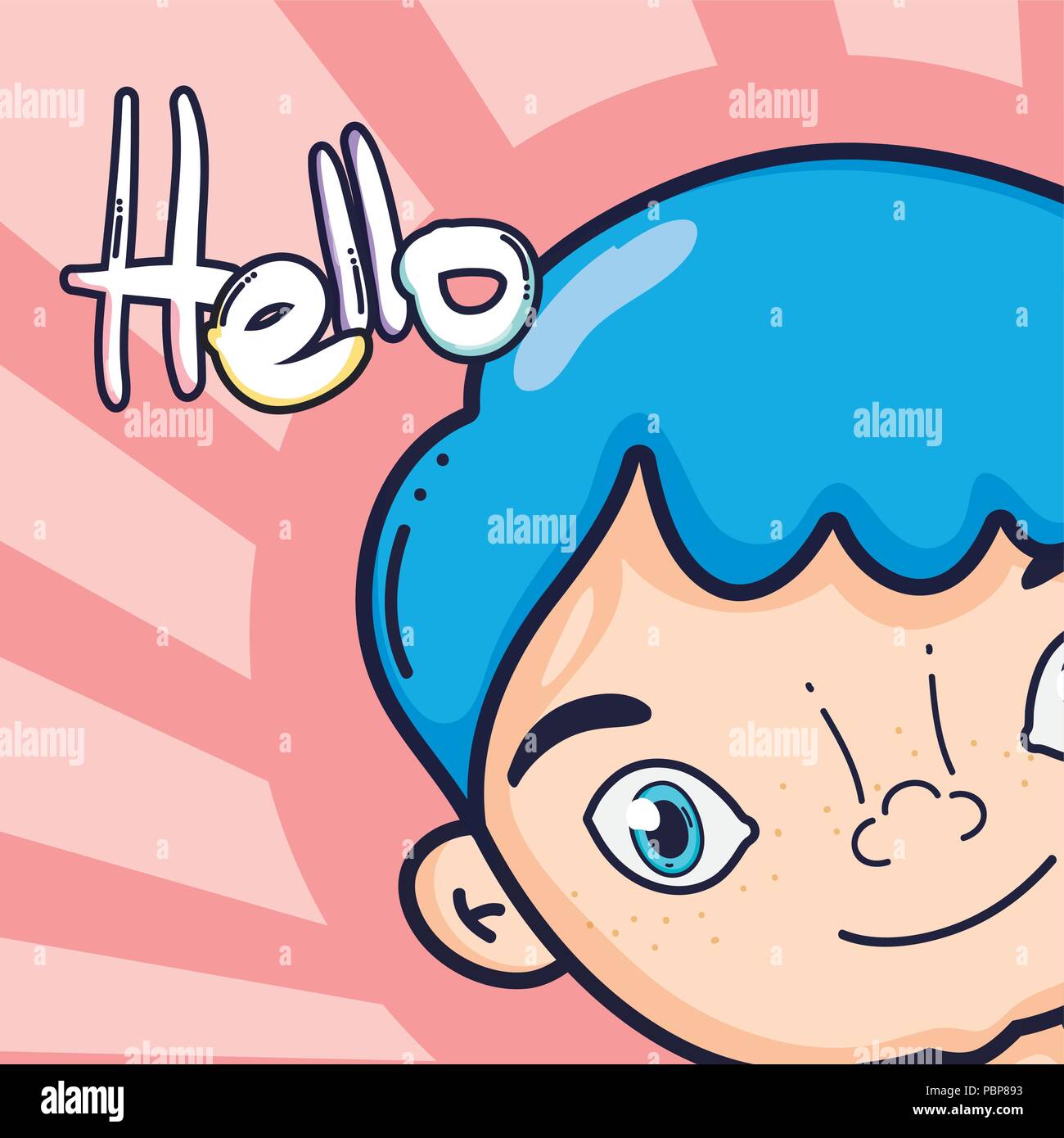 Boy saying hello cartoon Stock Vector Image & Art - Alamy