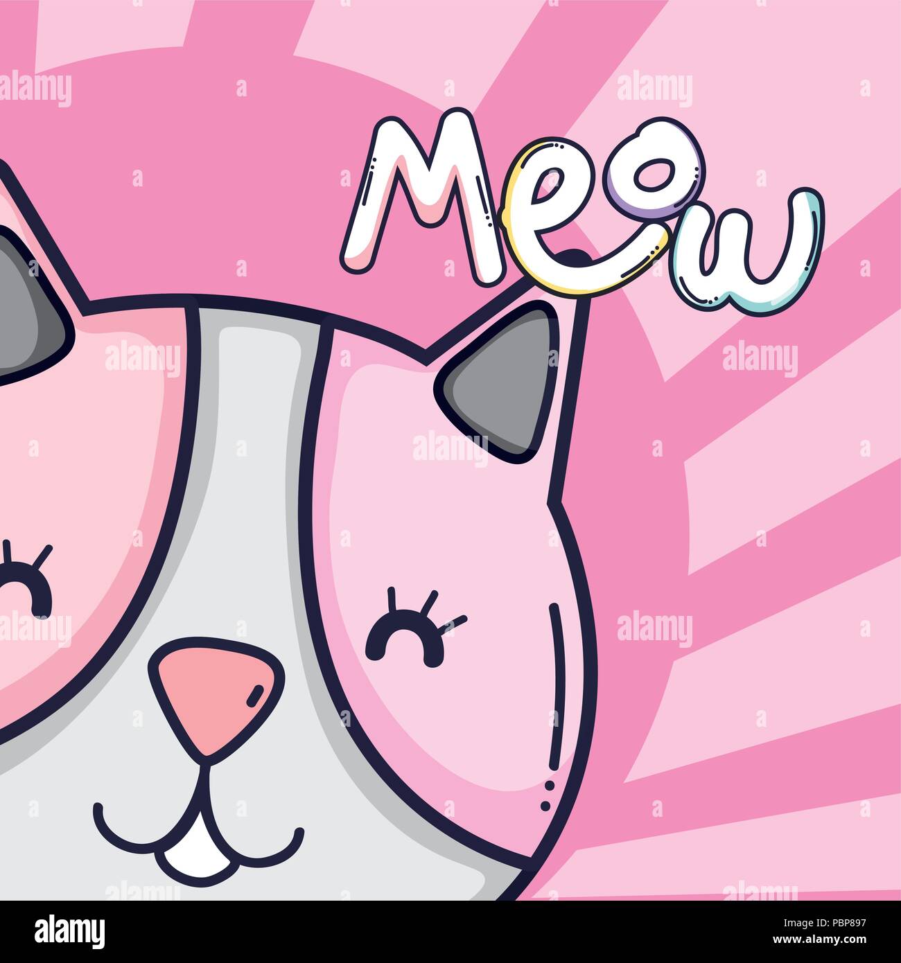 Cat and meow card Stock Vector Image & Art - Alamy