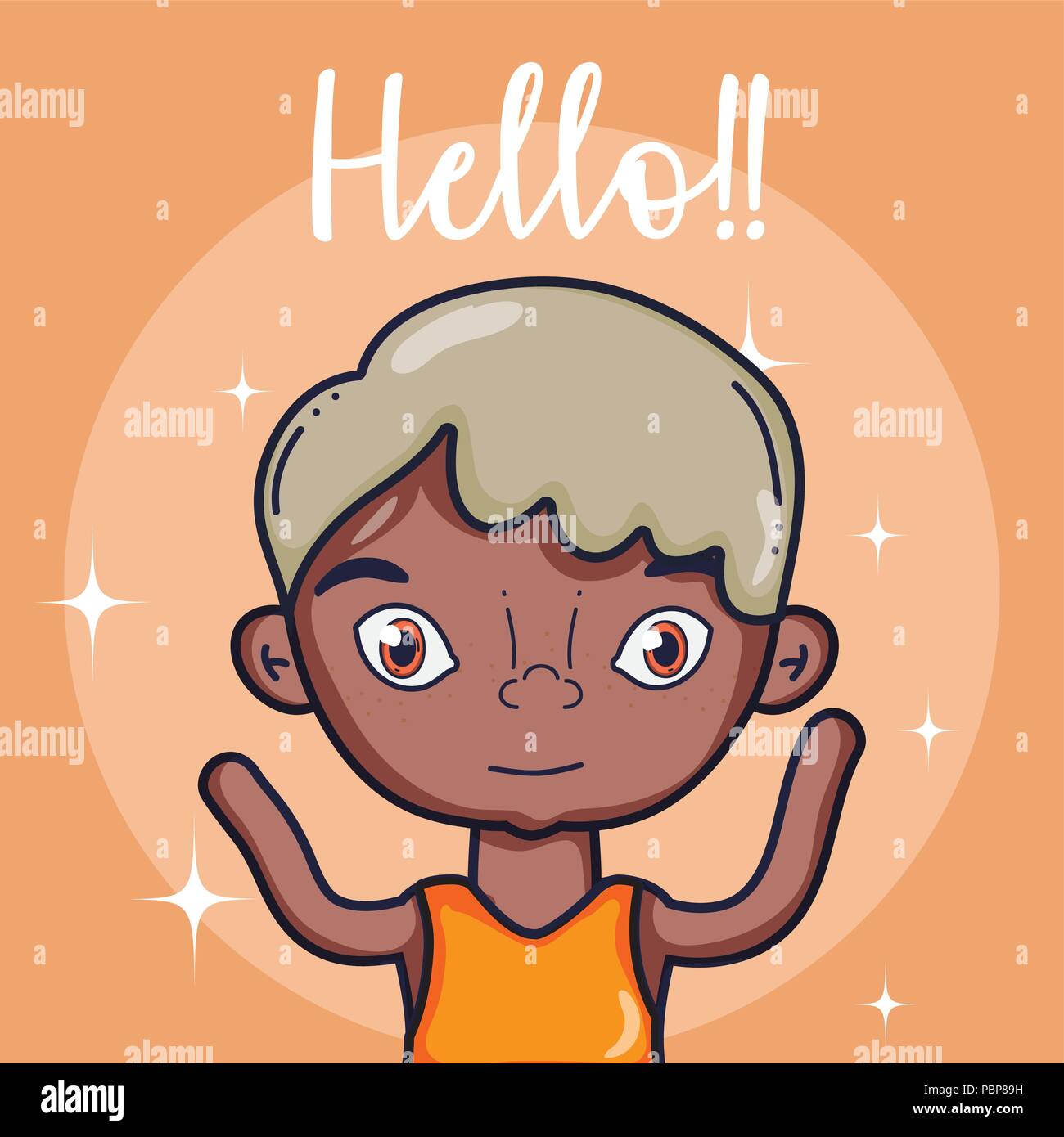 Boy saying hello cartoon Stock Vector Image & Art - Alamy