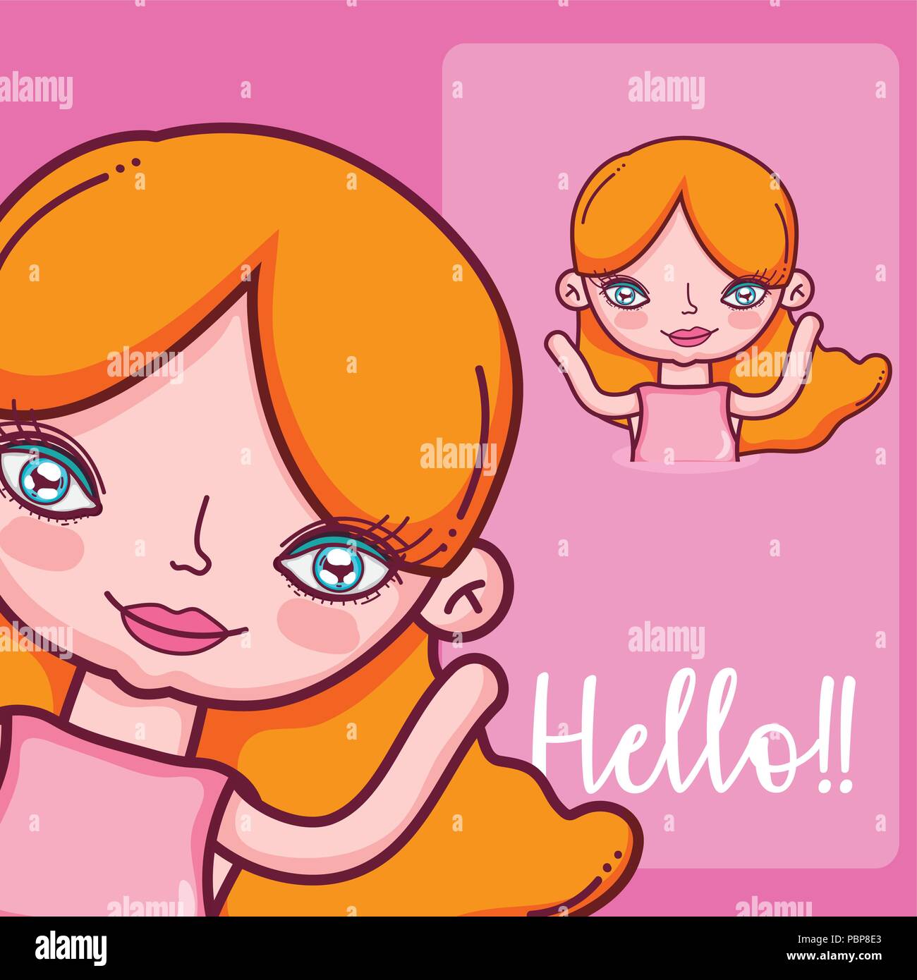 Girl saying hello cartoon Stock Vector Image & Art - Alamy