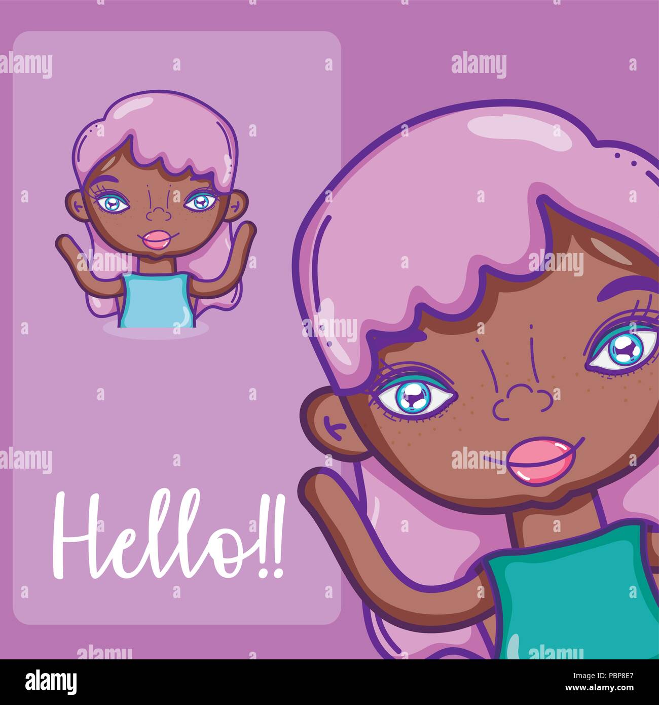 Girl saying hello cartoon Stock Vector Image & Art - Alamy