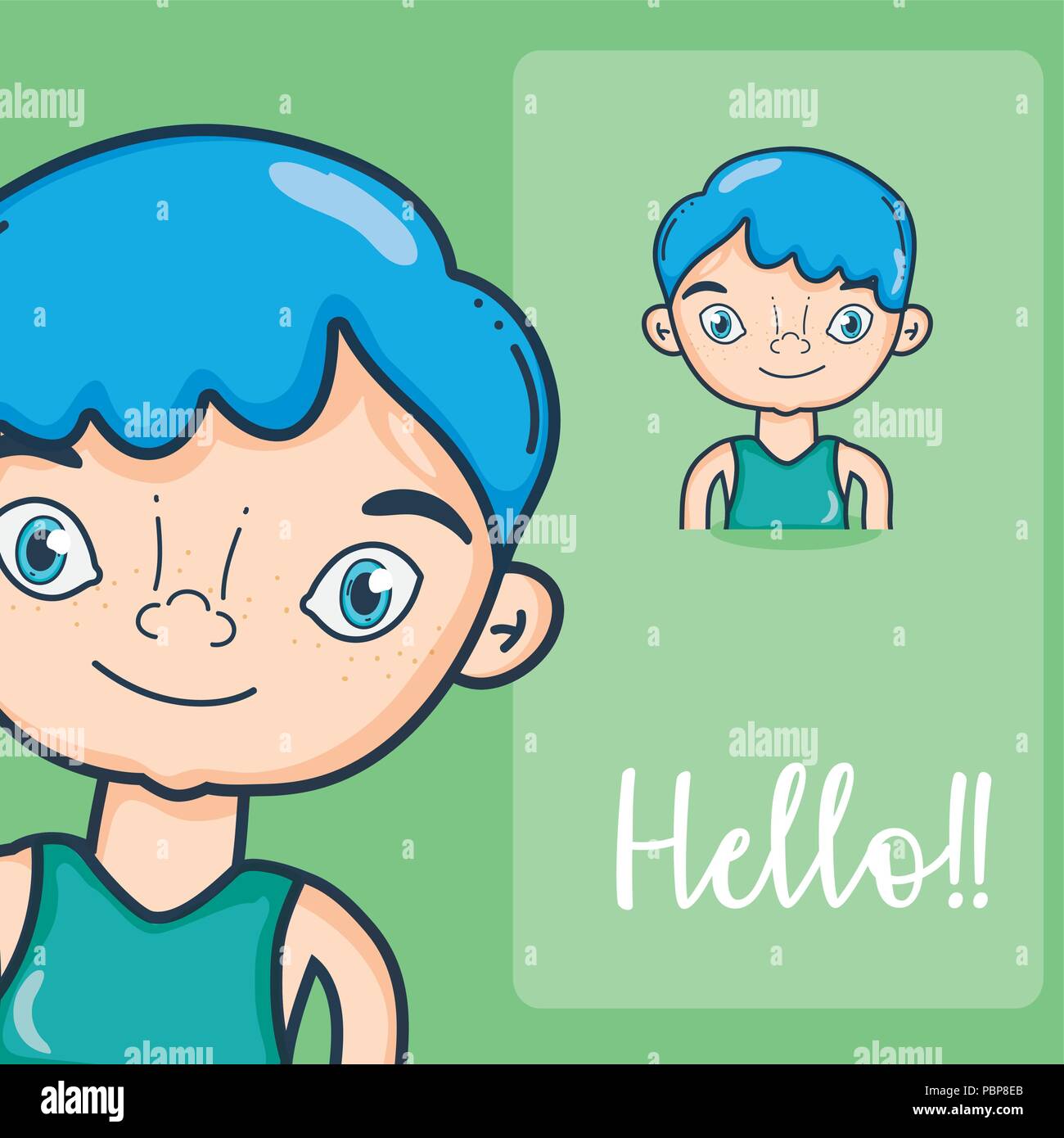 Boy saying hello cartoon Stock Vector Image & Art - Alamy