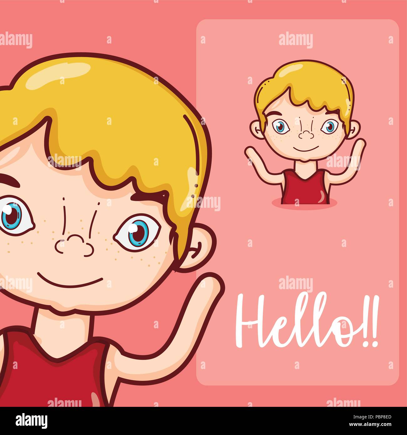 Boy saying hello cartoon Stock Vector Image & Art - Alamy