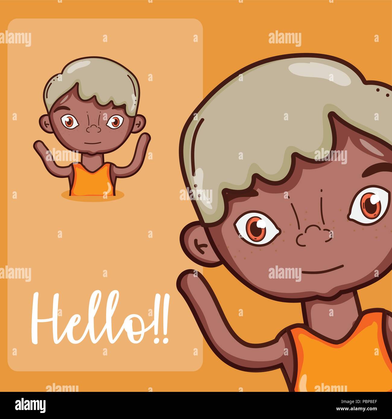 Boy saying hello cartoon Stock Vector Image & Art - Alamy