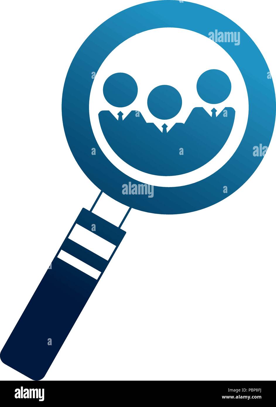 group people in magnifying glass human resources vector illustration ...