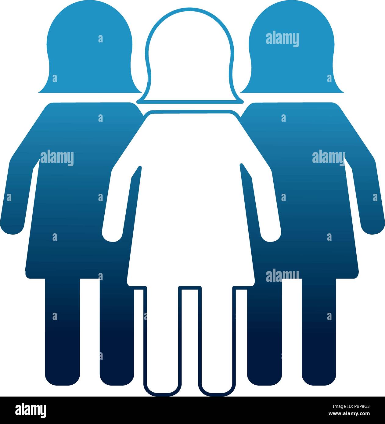 group women pictogram characters female vector illustration Stock ...
