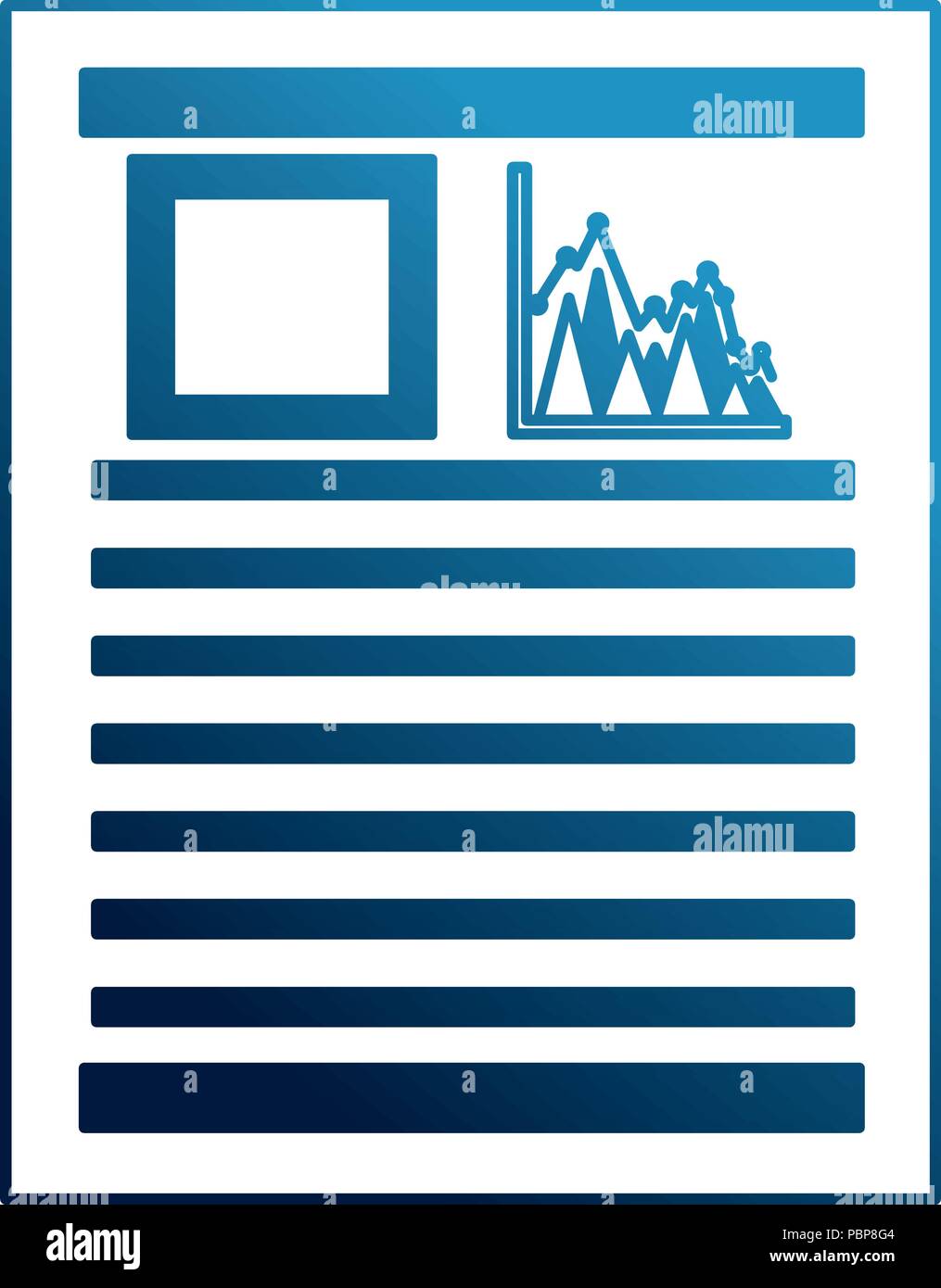 paperwork document bar statistics graph vector illustration Stock ...