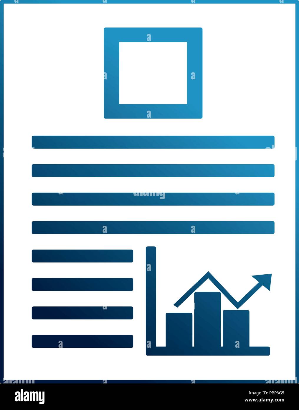 paperwork document bar statistics graph vector illustration Stock ...