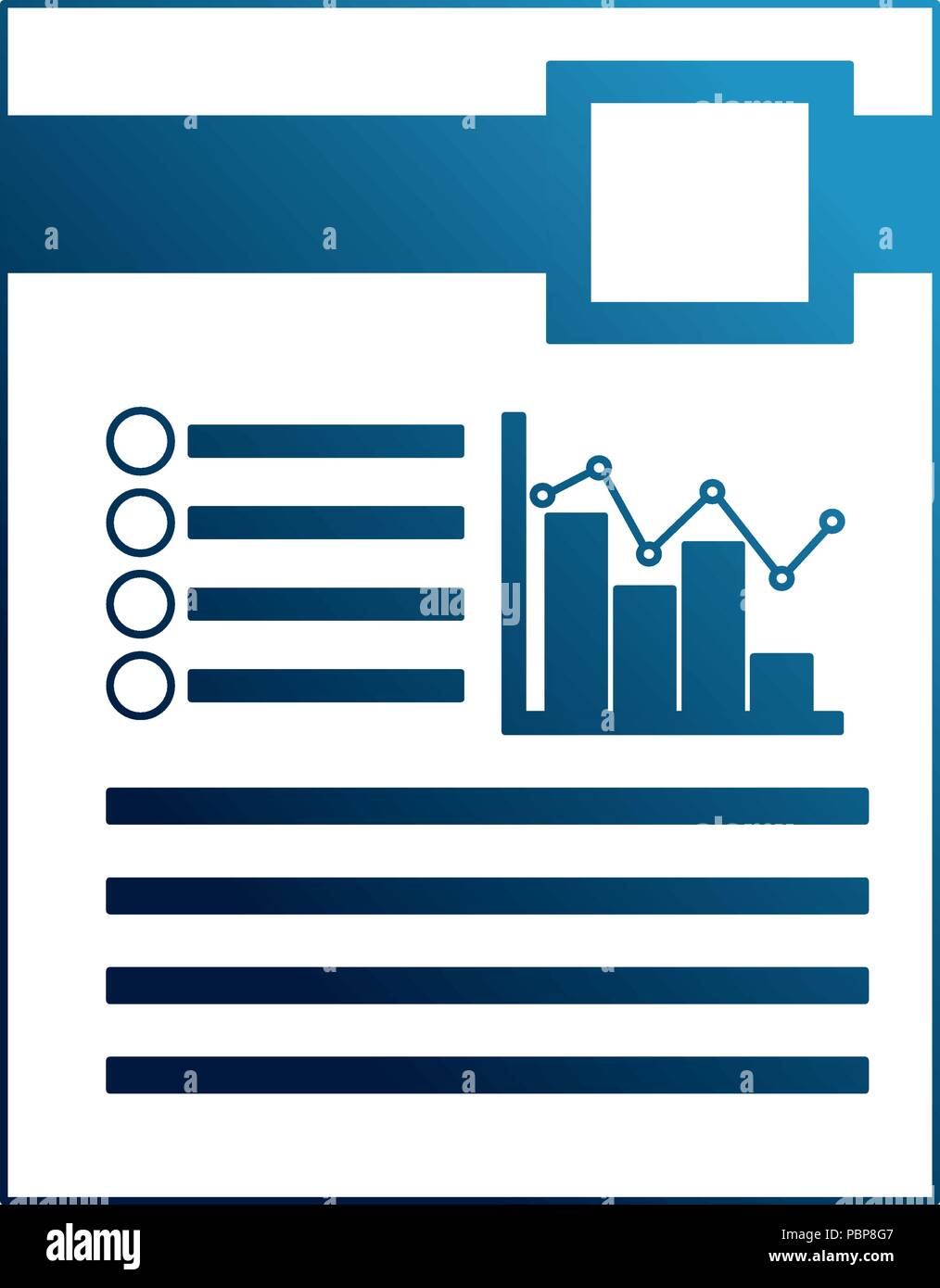 paperwork document bar statistics graph vector illustration Stock ...