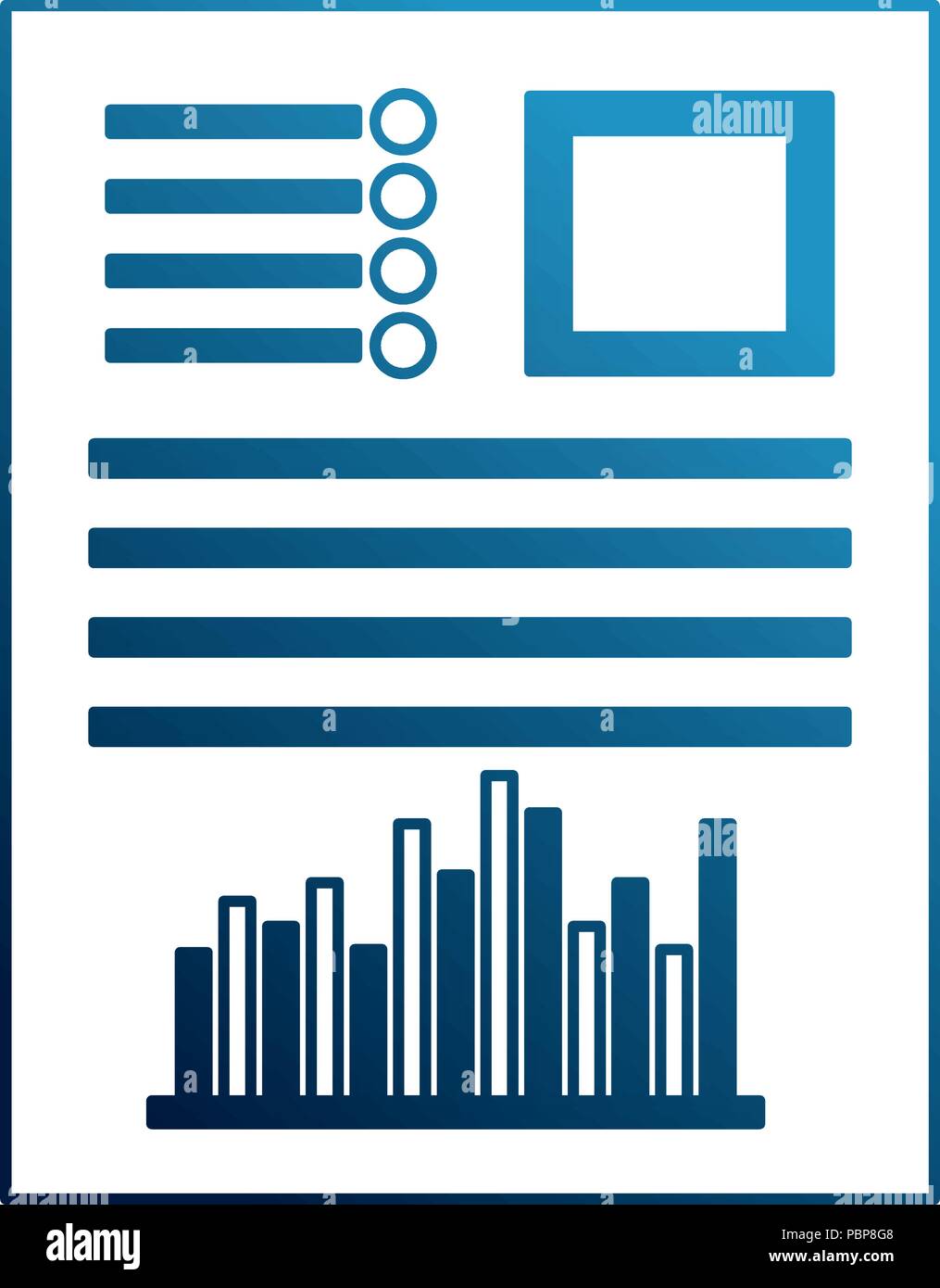 paperwork document bar statistics graph vector illustration Stock ...