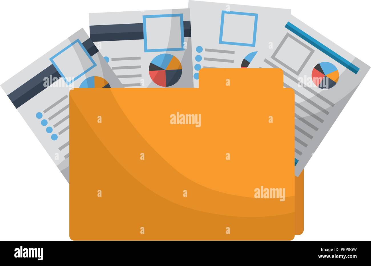 office folder file documents paper reports vector illustration Stock ...