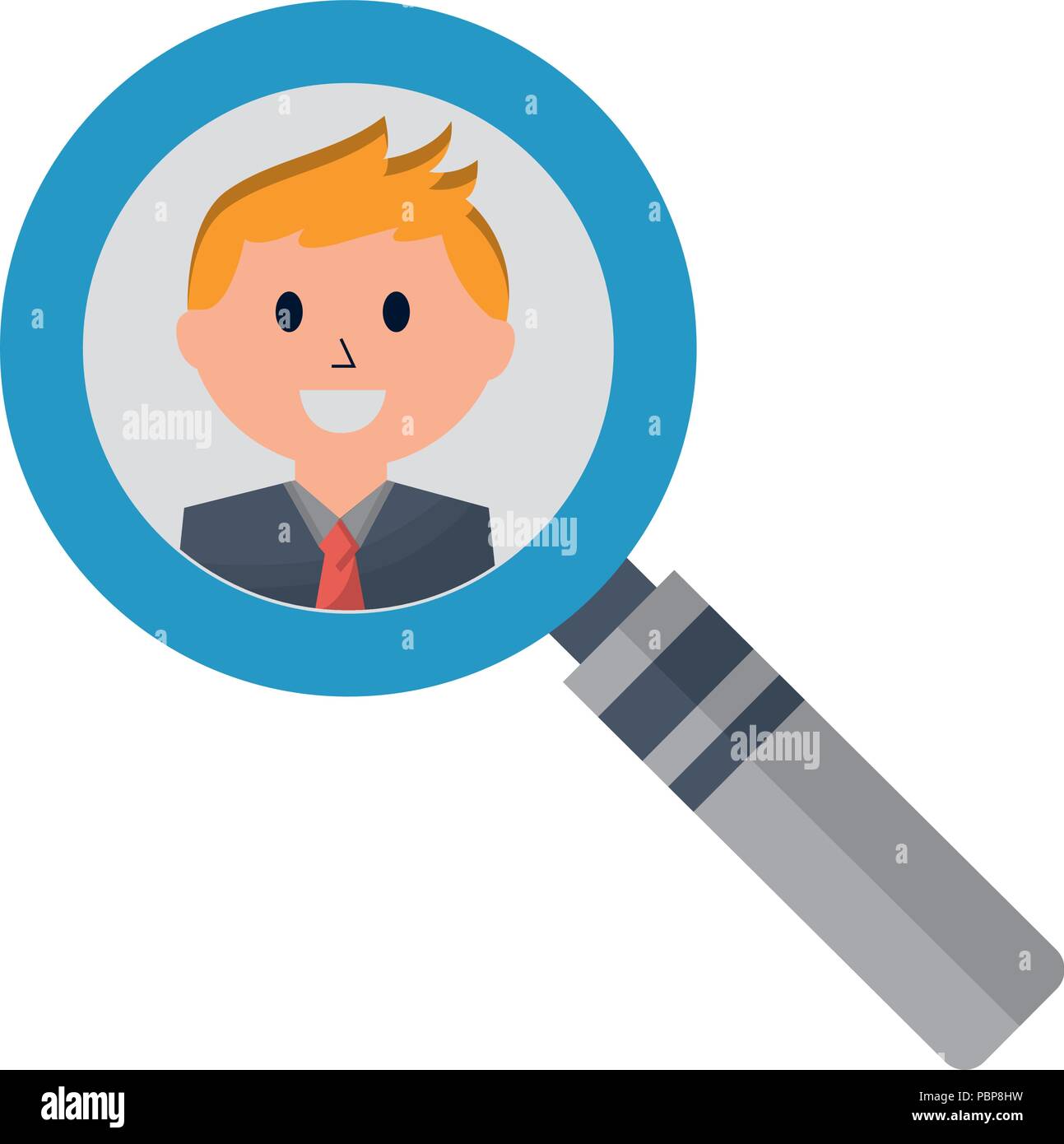 business man in magnifying glass vector illustration Stock Vector Image ...