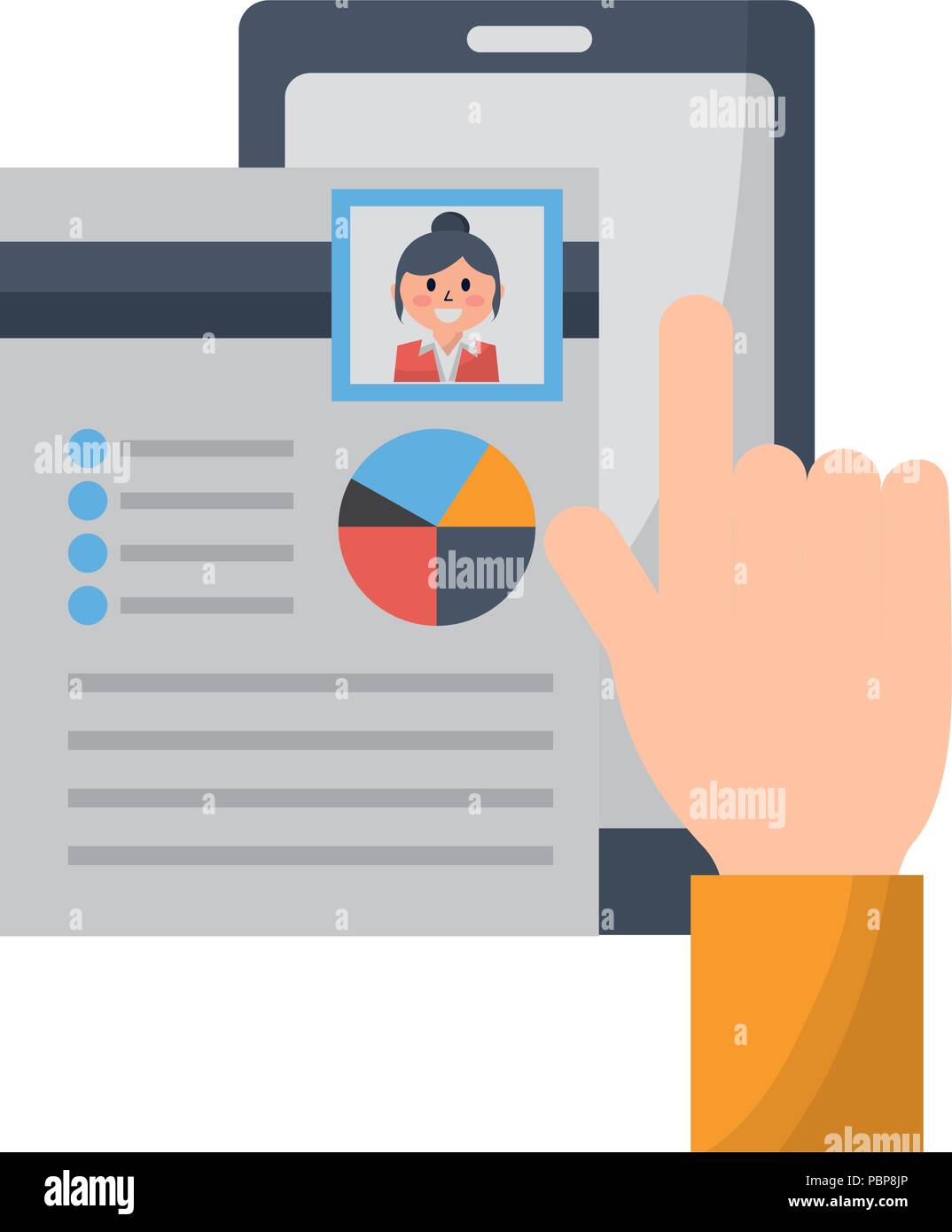 hand selecting human resources smartphone vector illustration Stock ...