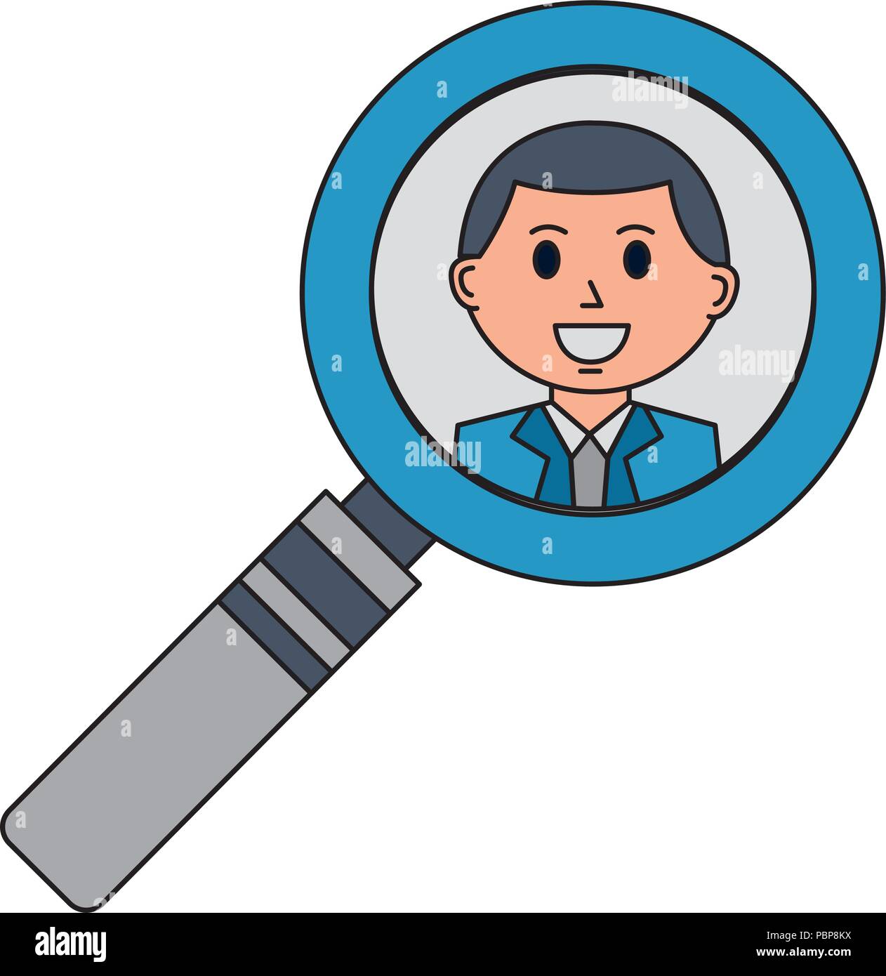business man in magnifying glass vector illustration Stock Vector Image ...