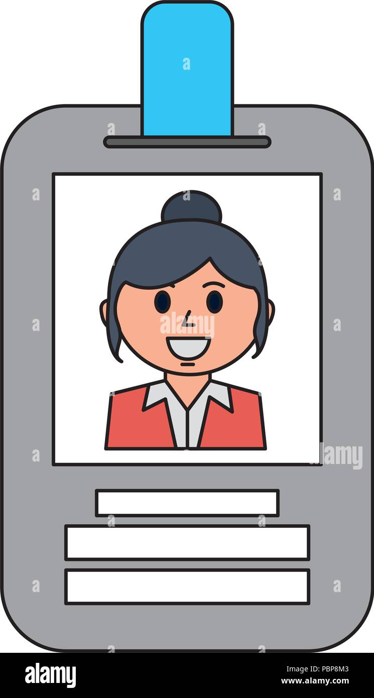 business woman employee id card corporate vector illustration Stock ...